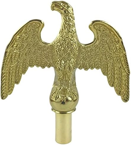 Metal Gold Flagpole Eagle top, Aluminum, Flag Pole Ornament, 7-inch ...