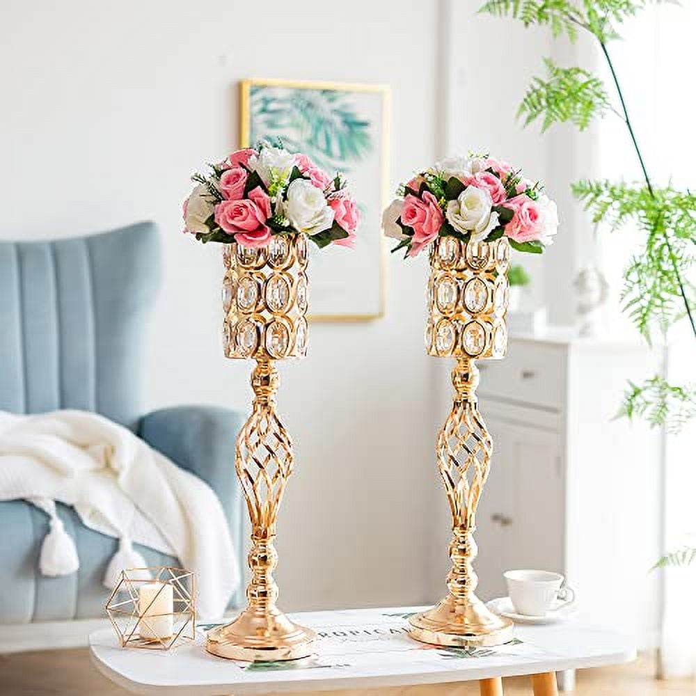 Metal Gold Vase, 10 Pcs Tall Trumpet Vases for Centerpieces with ...