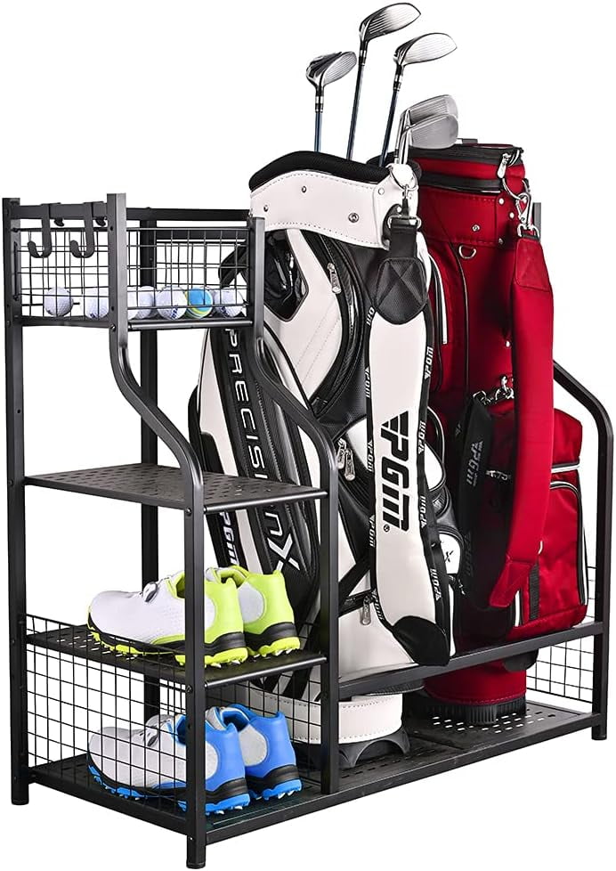 Metal Golf Bag Garage Storage Organizer Extra Large Size Golf Bag Rack ...