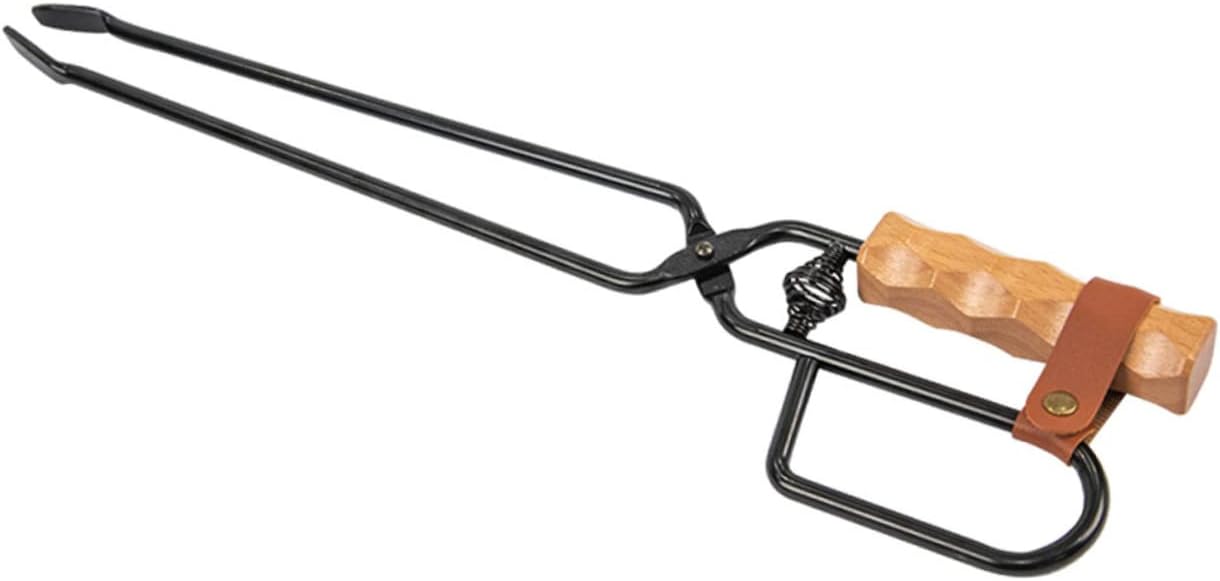 Metal Grab Tool BBQ Charcoal Clip Fire Pit Accessory Long Reach Outdoor ...
