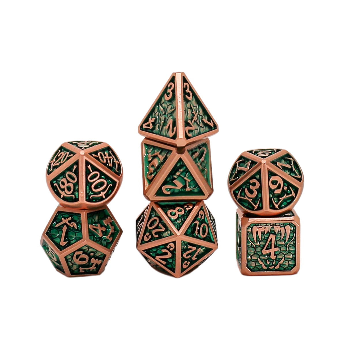 Metal Green and Copper Dice Set with Display Box - Walmart.com