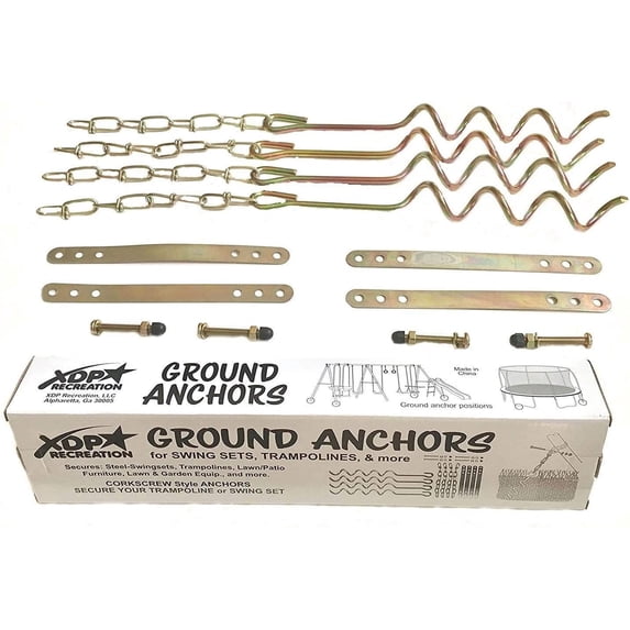 Metal Ground Anchor Kit - 4pcs Auger-Style 12 3/4" ea. All Hardware ...