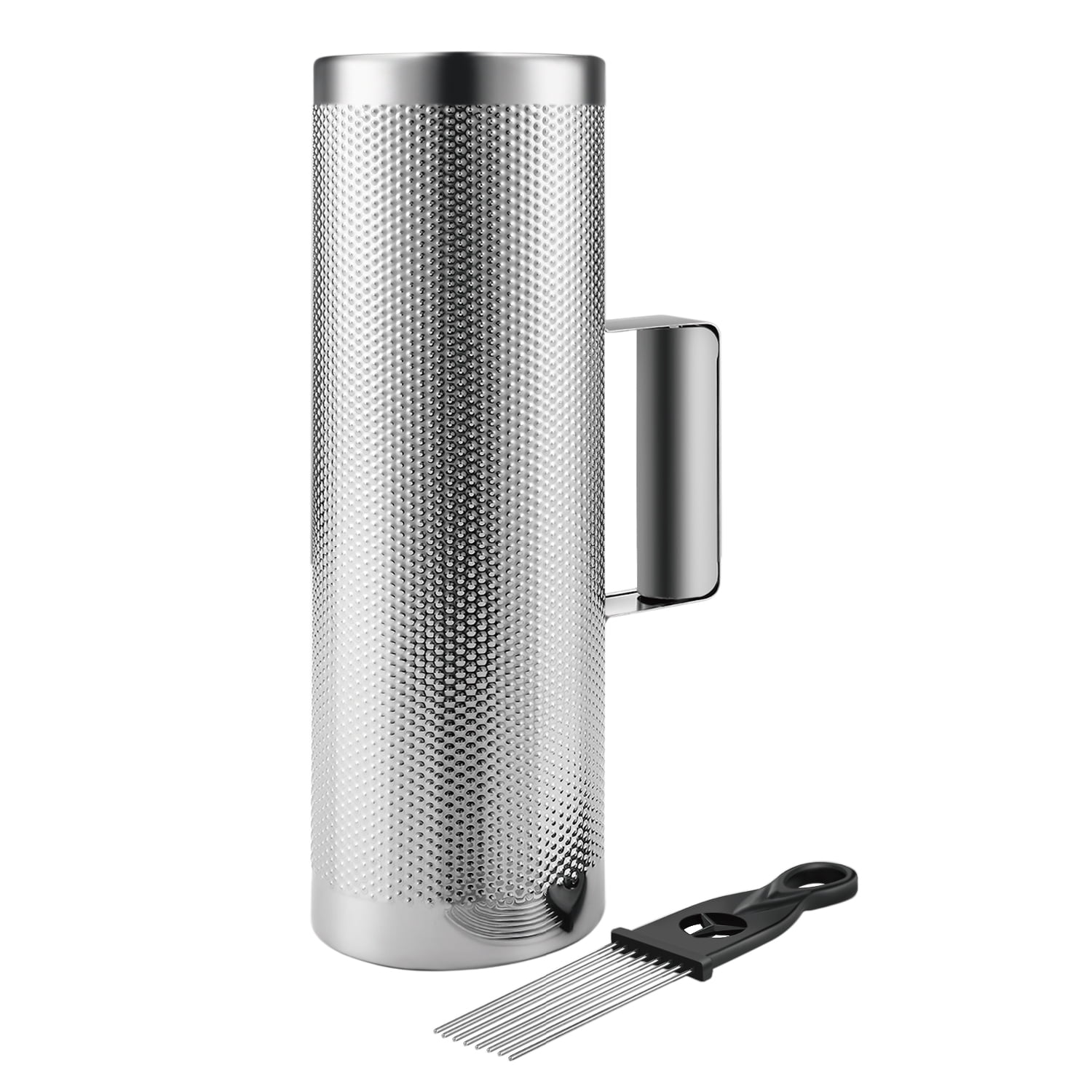 Metal Guiro with Scraper Shack 4" x 12" - Round Cylinder Stainless ...