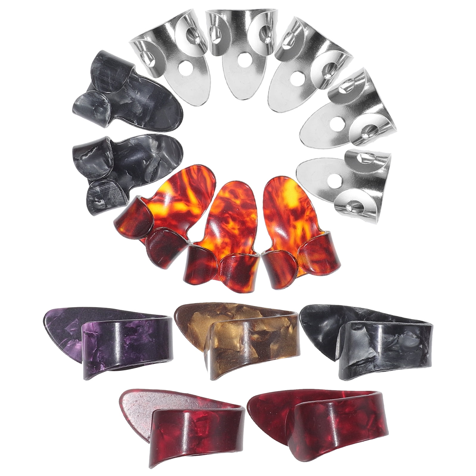 Metal Guitar Finger Picks for Acoustic Banjo Adjustable Accessories ...