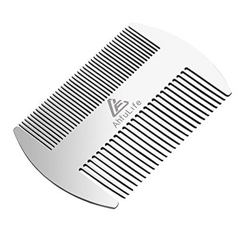 Metal Hair&Beard Comb - AhfuLife® EDC Credit Card Size Comb Perfect for ...