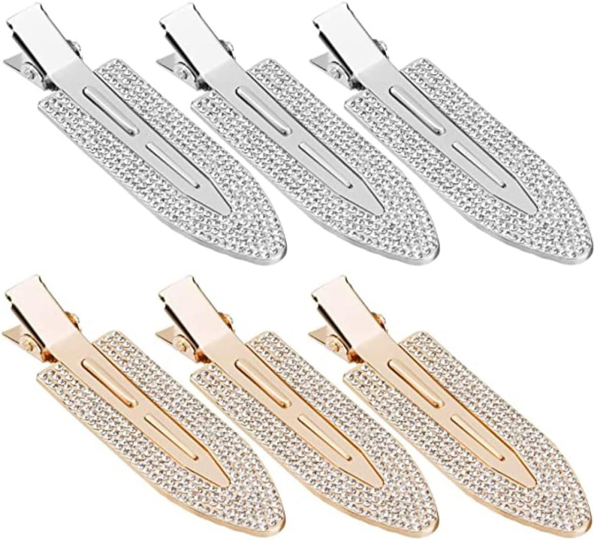 Metal Hair Claw Clips Makeup Hair Clips 6Pcs Rhinestone No Bend Hair ...