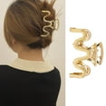 Metal Hair Clip for Women, Gold, 1 Pack, Wave Style, Non Slip, Strong ...
