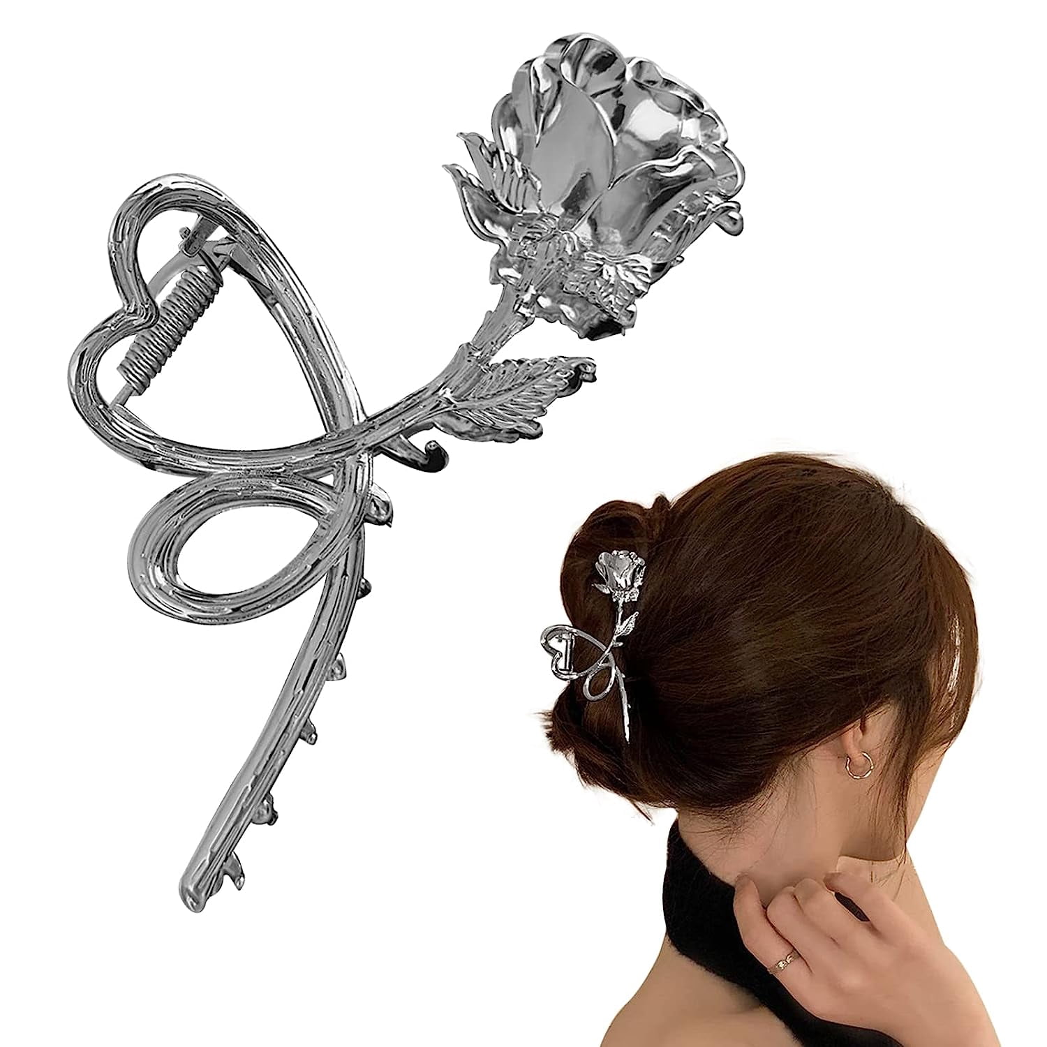 Metal Hair Clips | Hair Claw for Women | Large Claw Clips | Rose Shaped ...