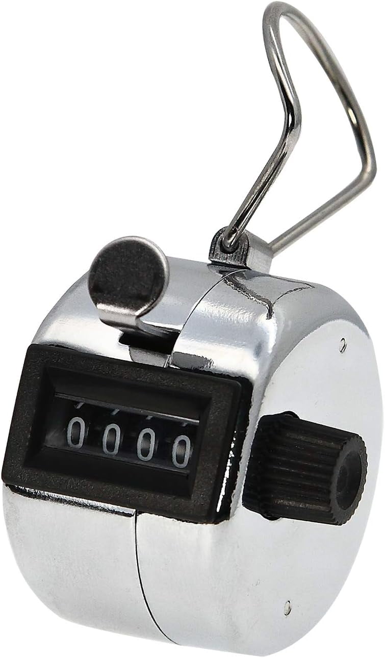 Metal Hand Tally Counter Clicker 4 Digit Mechanical Palm Counter ...