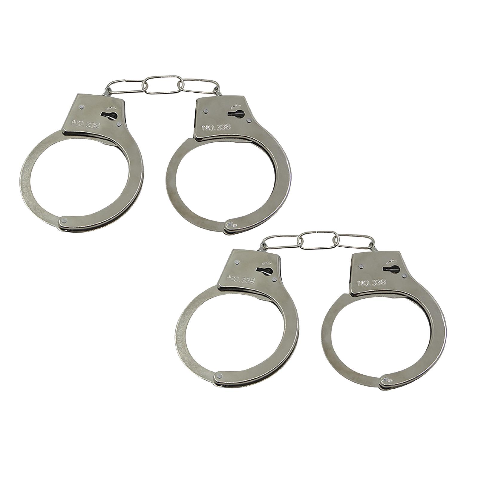 Metal Handcuffs with Keys - Toy Police Costume Prop Accessories Metal ...