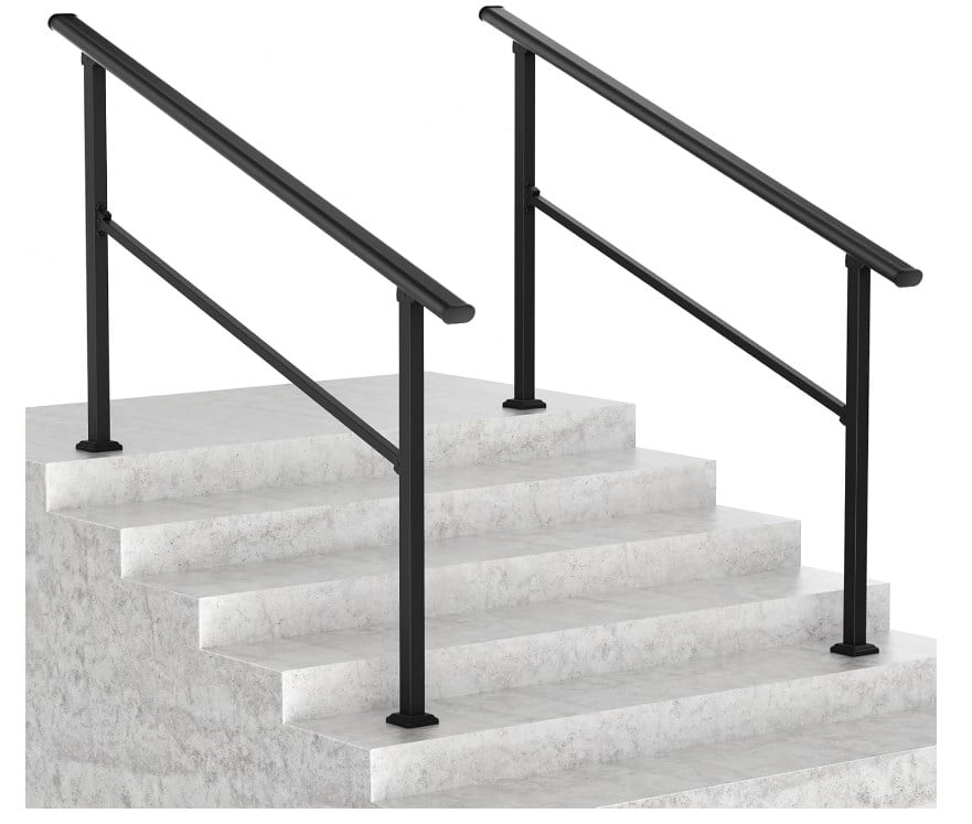 Metal Handrails for Outdoor Steps,Heavy-Duty Stair Railing for 1 to 5 ...