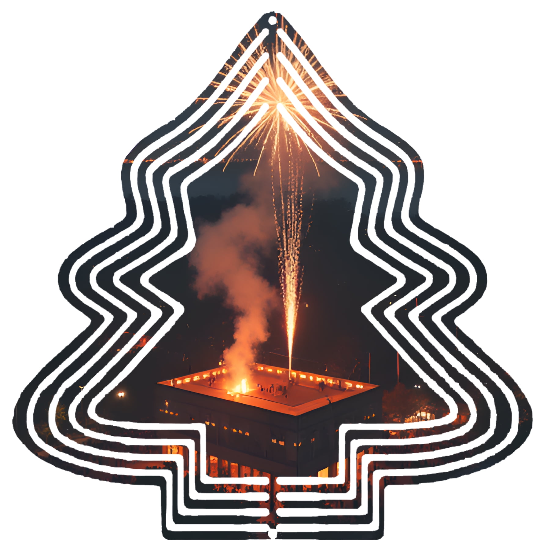 Metal Hanging Christmas Tree - Shaped Wind Decorations - Festive Garden ...