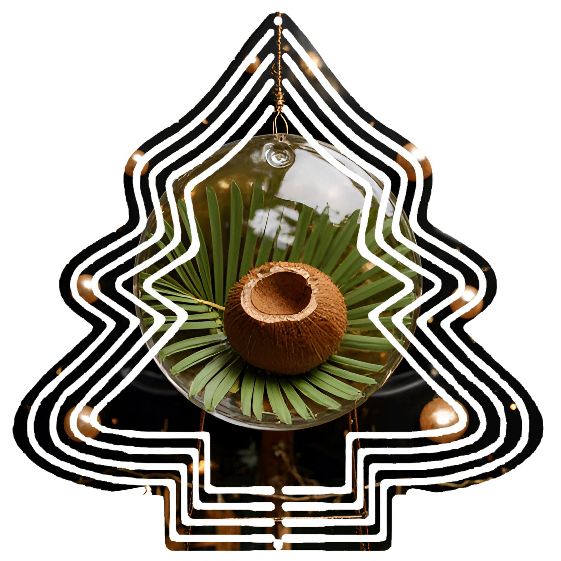 Metal Hanging Christmas Tree-Shaped Wind Spinner - Decorative Garden ...