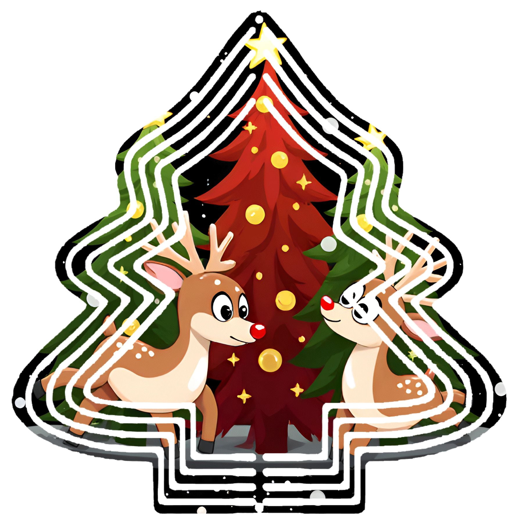Metal Hanging Christmas Tree Wind Decorations - Festive Garden Spinners ...