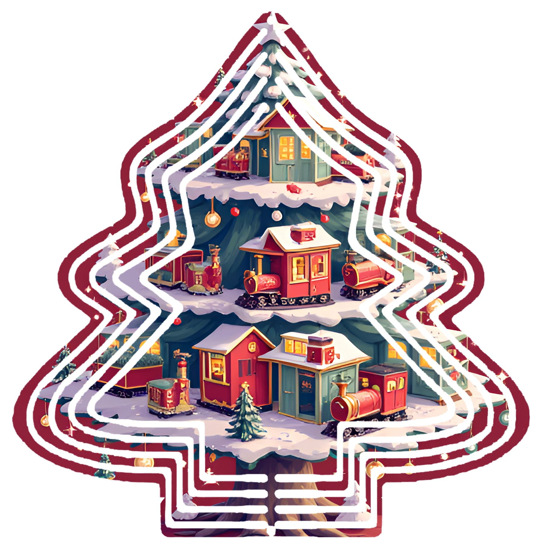 Metal Hanging Christmas Tree Wind Decorations - Festive Garden Spinners ...