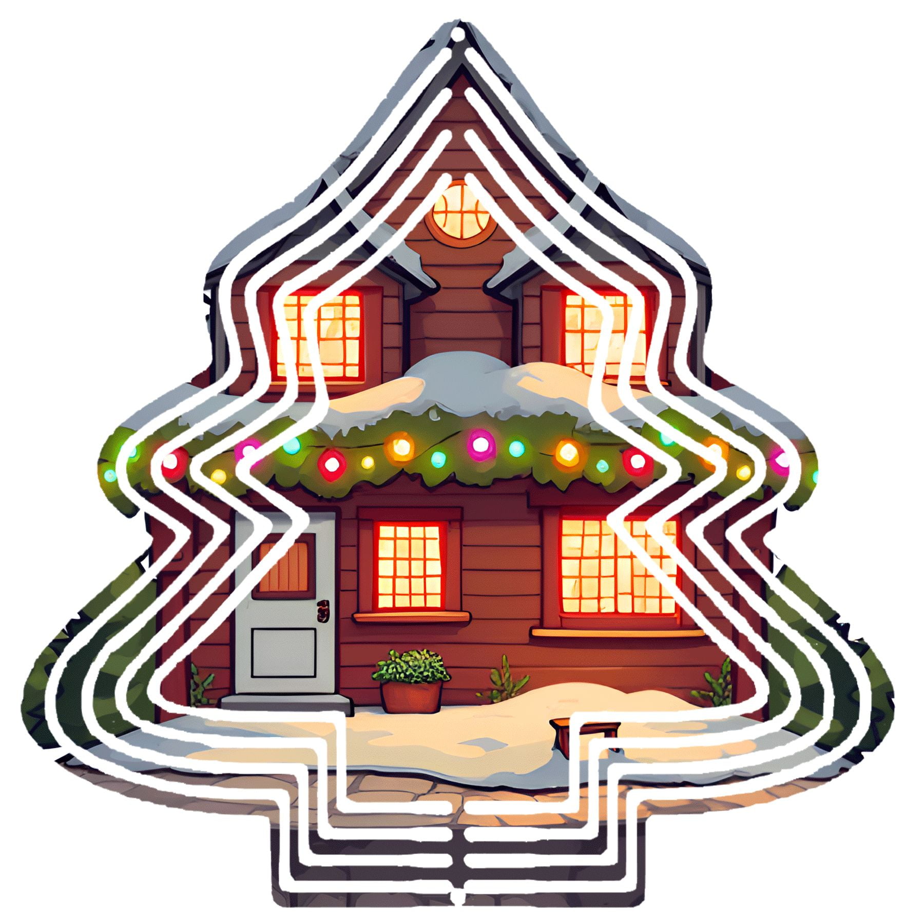 Metal Hanging Christmas Tree Wind Decorations - Festive Garden Spinners ...