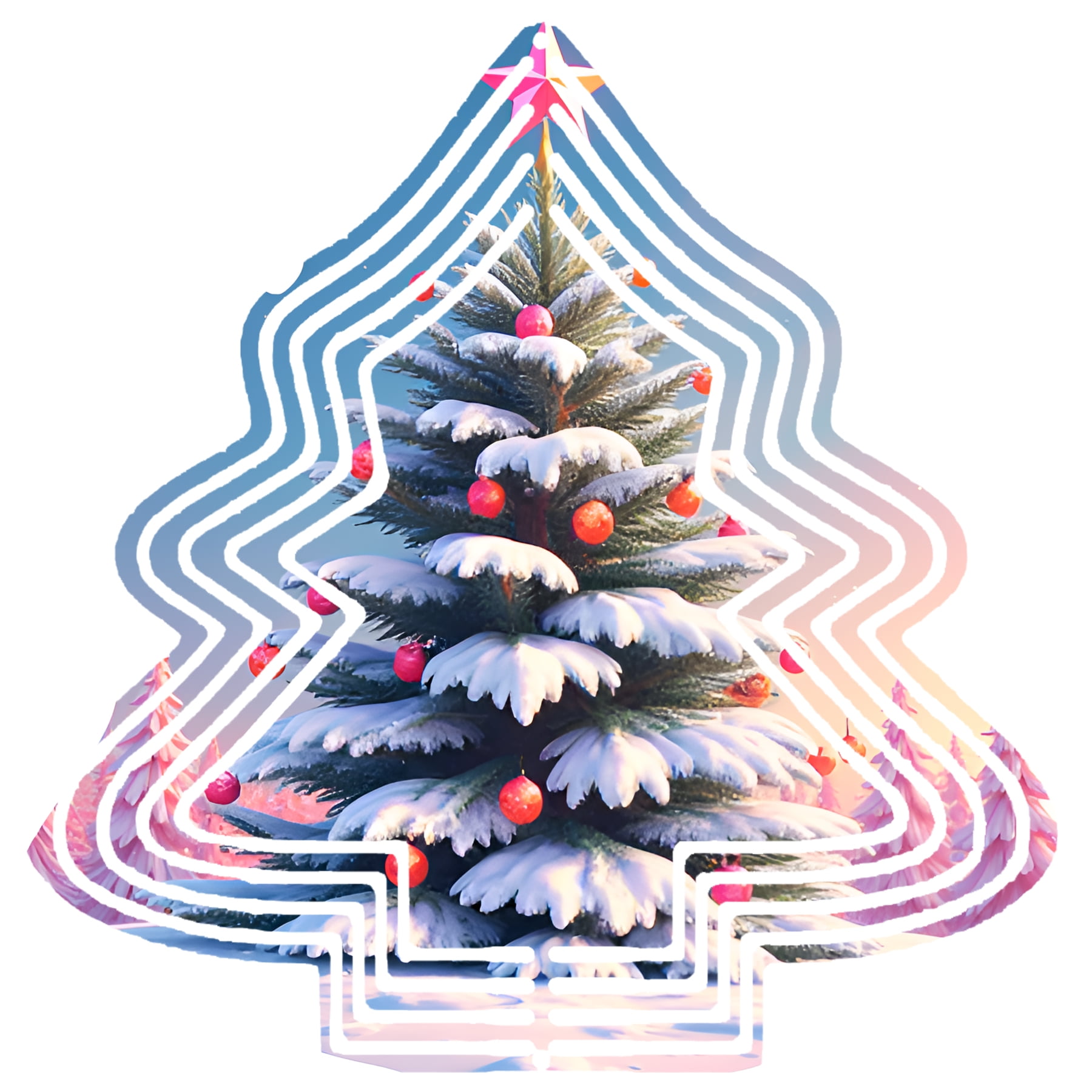 Metal Hanging Christmas Tree Wind Decorations - Festive Garden Spinners ...