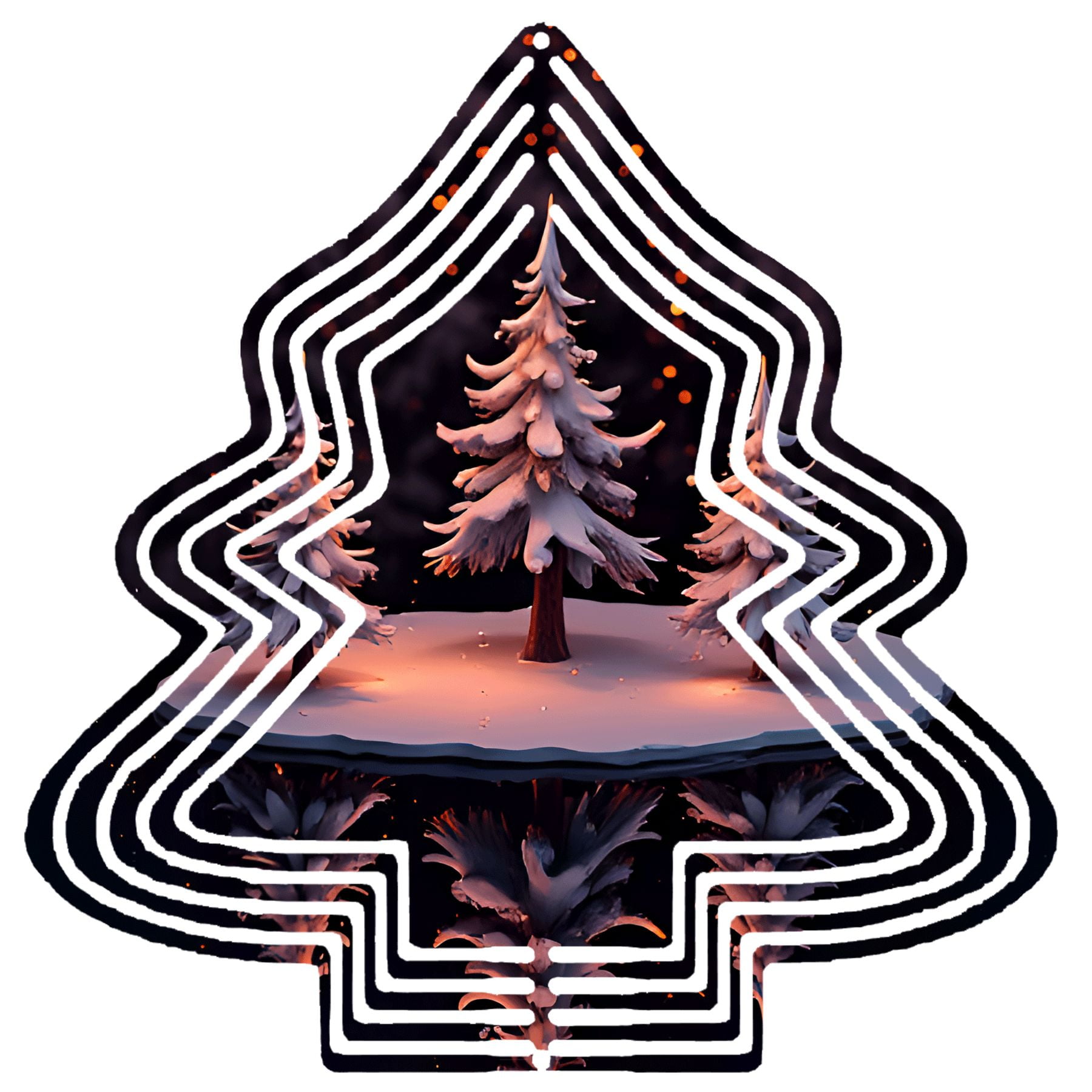 Metal Hanging Christmas Tree Wind Decorations - Festive Garden Spinners ...