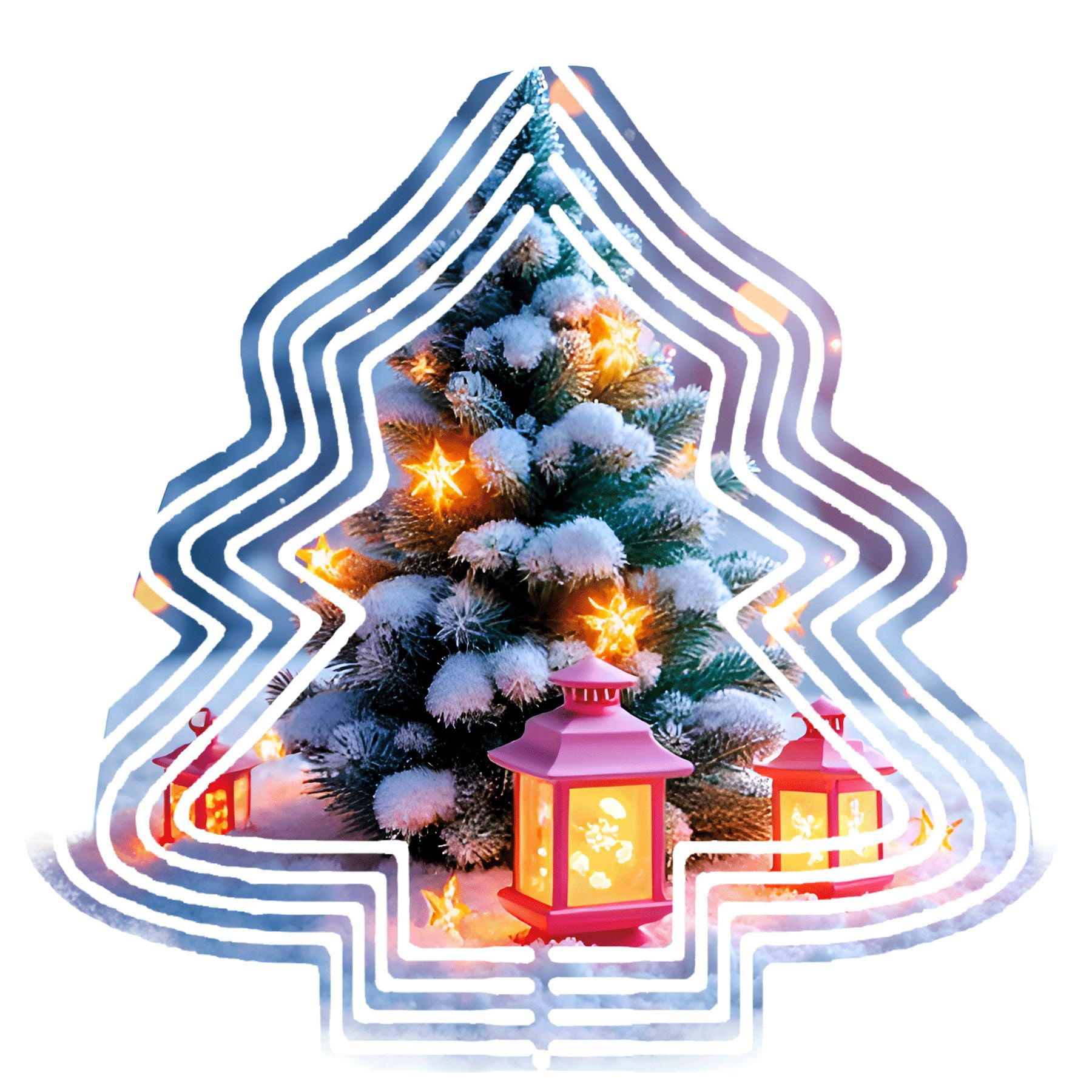 Metal Hanging Christmas Tree Wind Decorations - Festive Garden Spinners ...