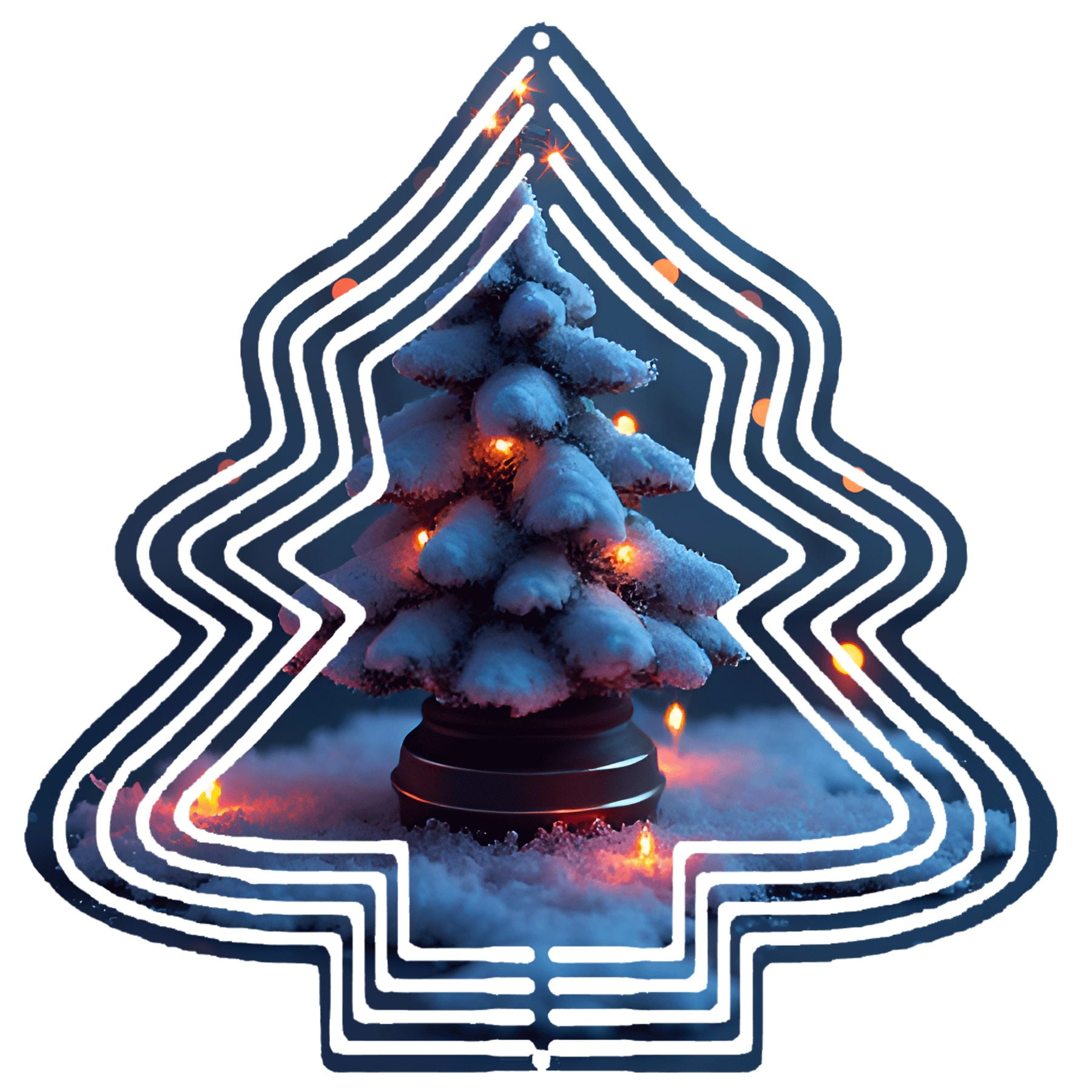 Metal Hanging Christmas Tree Wind Decorations - Geometric Wireframe ...
