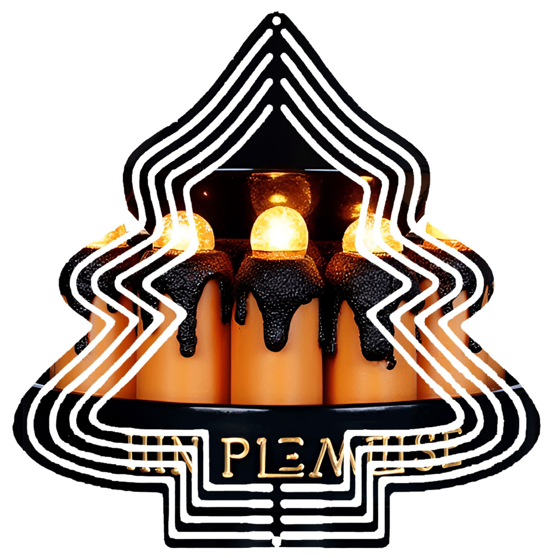 Metal Hanging Christmas Tree Wind Spinner - Decorative Candle Design ...