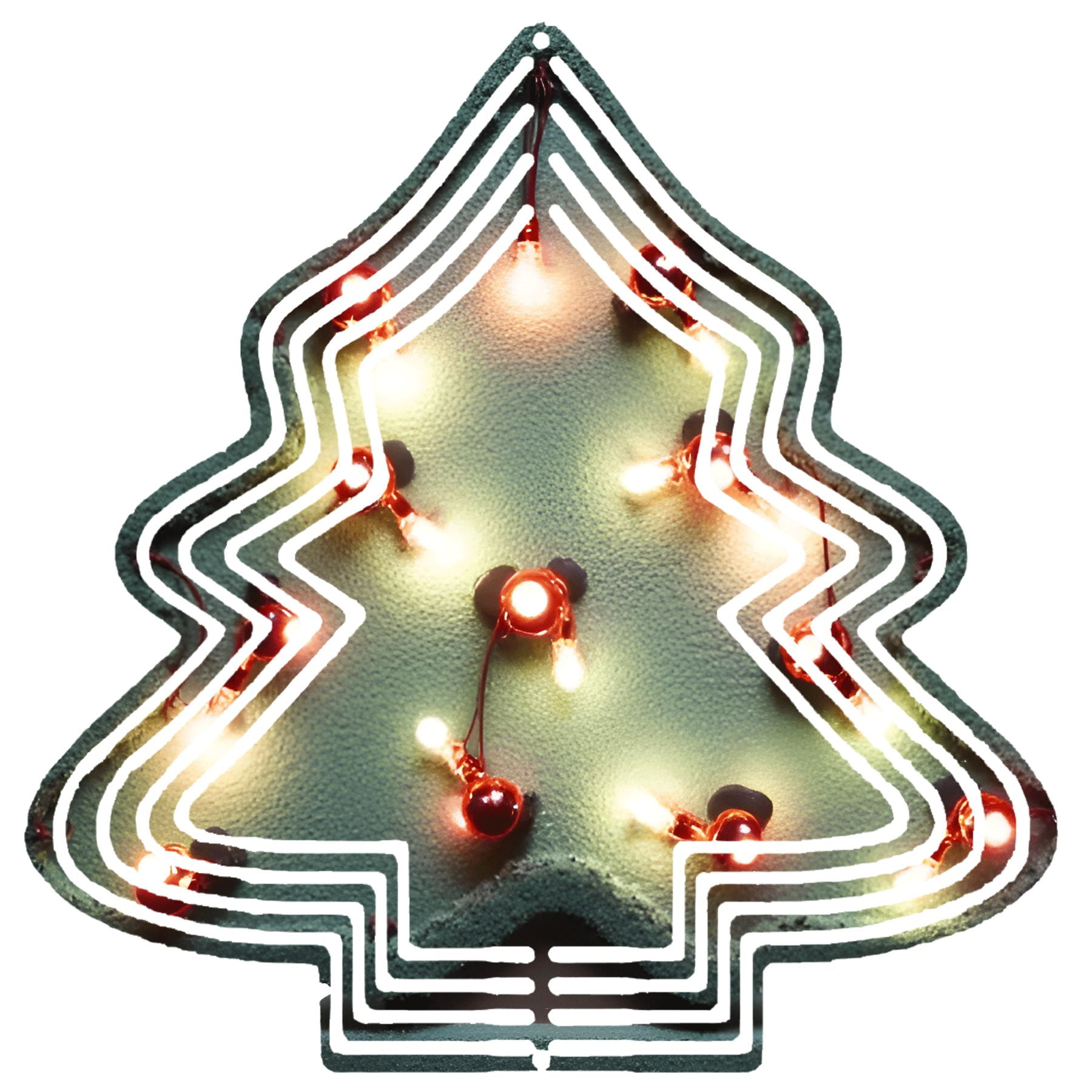Metal Hanging Christmas Tree Wind Spinner - Decorative Garden Spinner ...