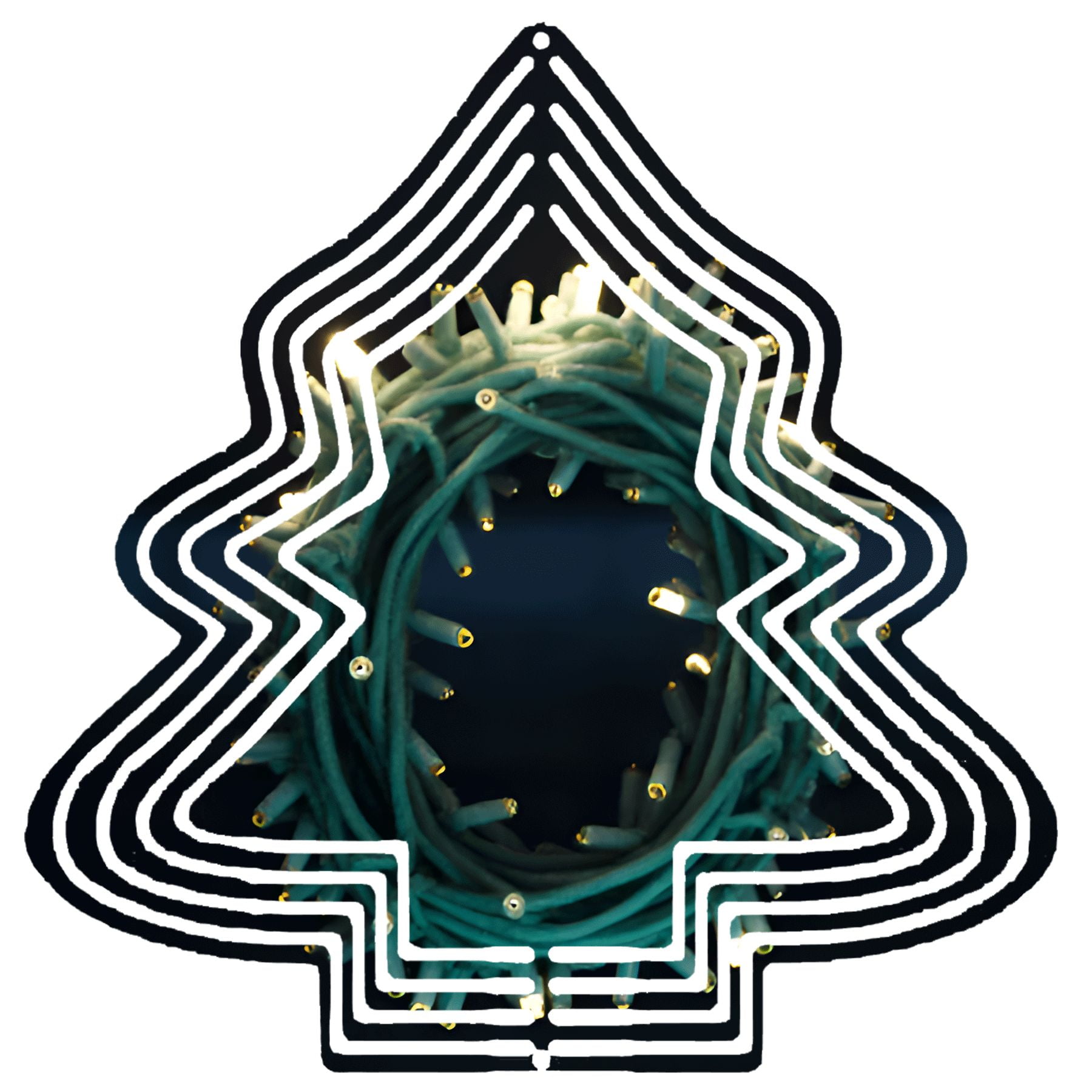 Metal Hanging Christmas Tree Wind Spinner - Decorative Garden Spinner ...