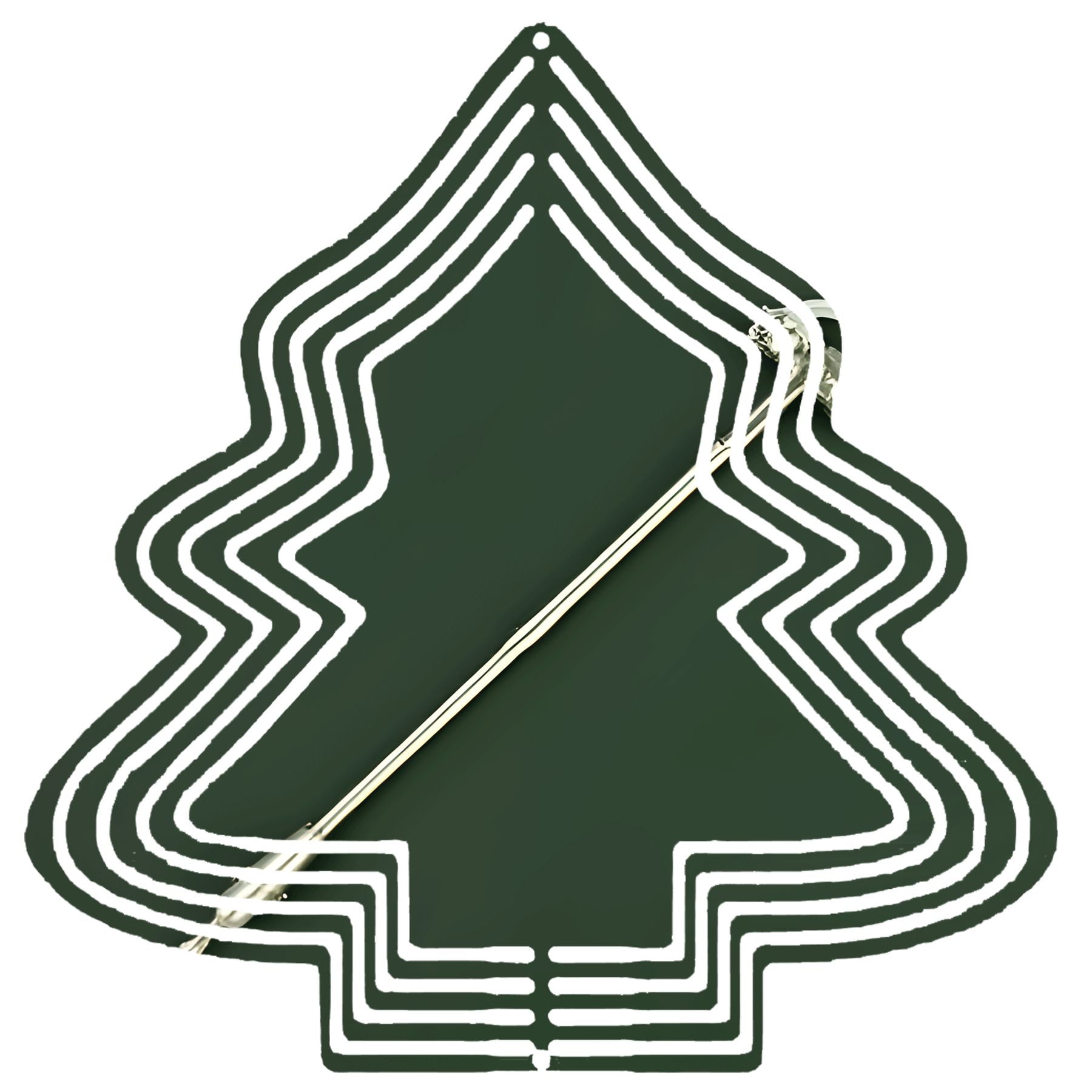 Metal Hanging Christmas Tree Wind Spinner - Decorative Garden Spinner ...