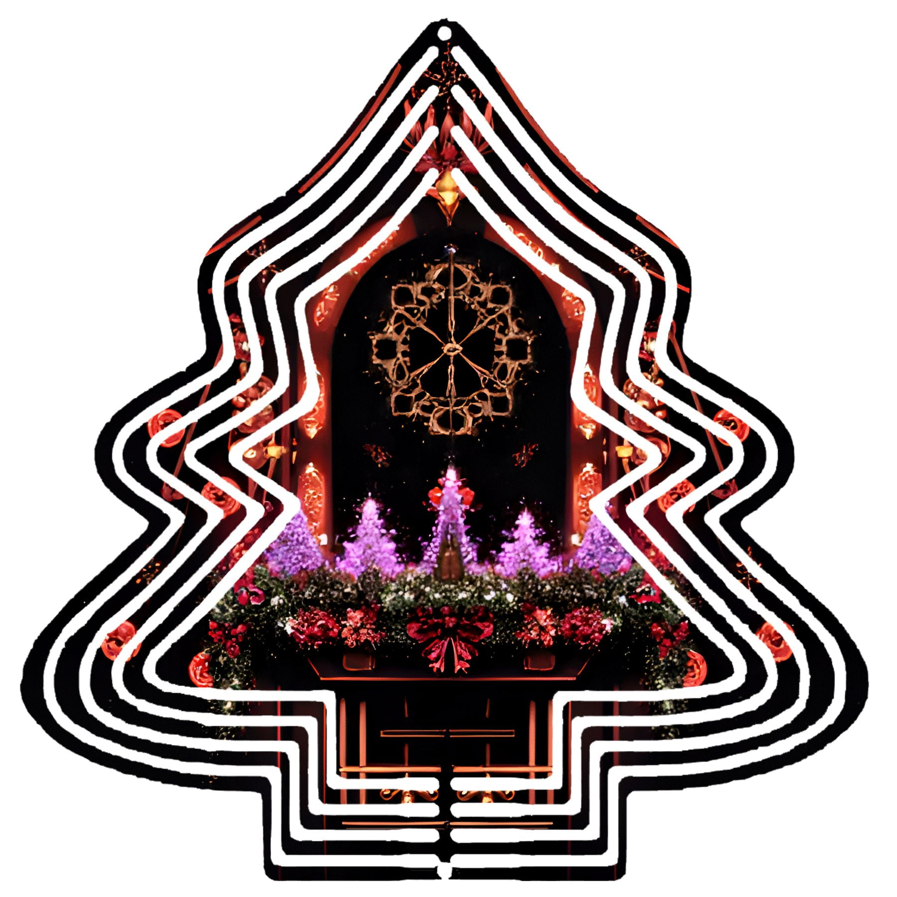 Metal Hanging Christmas Tree Wind Spinner - Elegant Garden Decoration ...