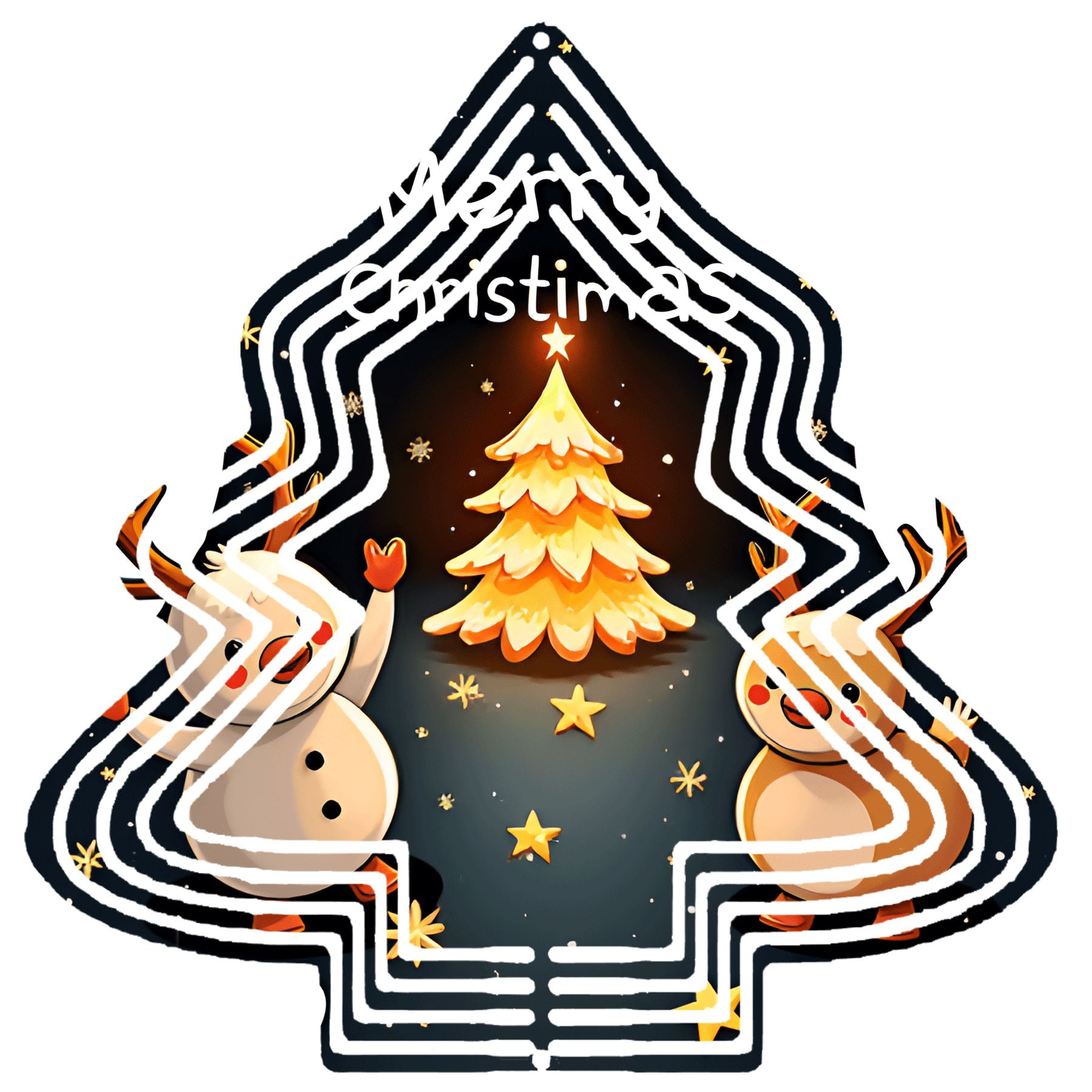 Metal Hanging Christmas Tree Wind Spinner - Festive Garden Decoration ...
