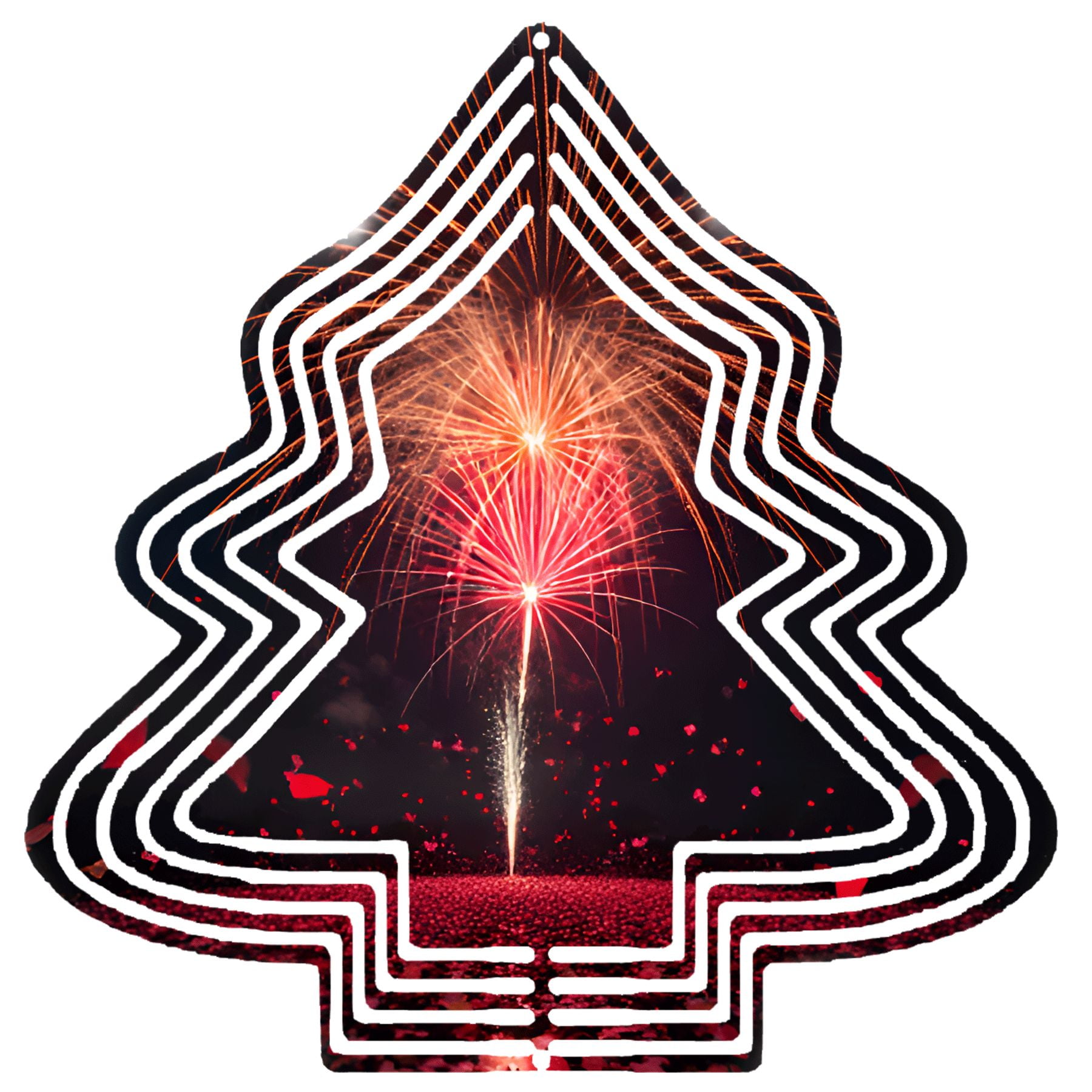 Metal Hanging Christmas Tree Wind Spinner - Festive Garden Decoration ...