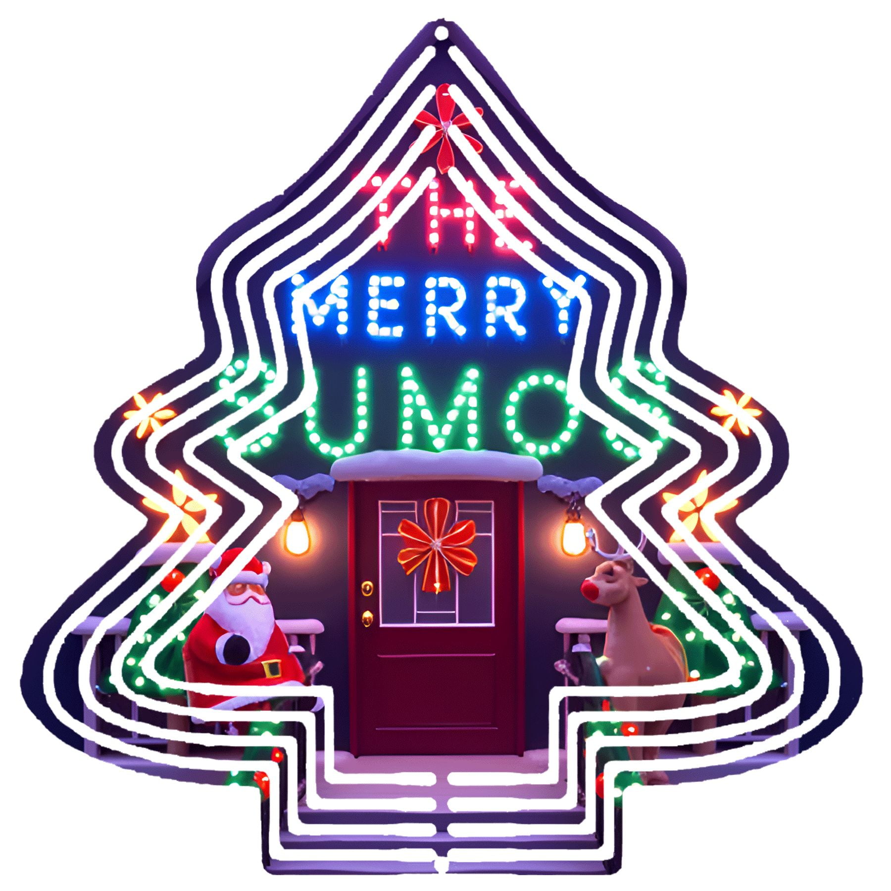 Metal Hanging Christmas Tree Wind Spinner - Festive Garden Decoration ...