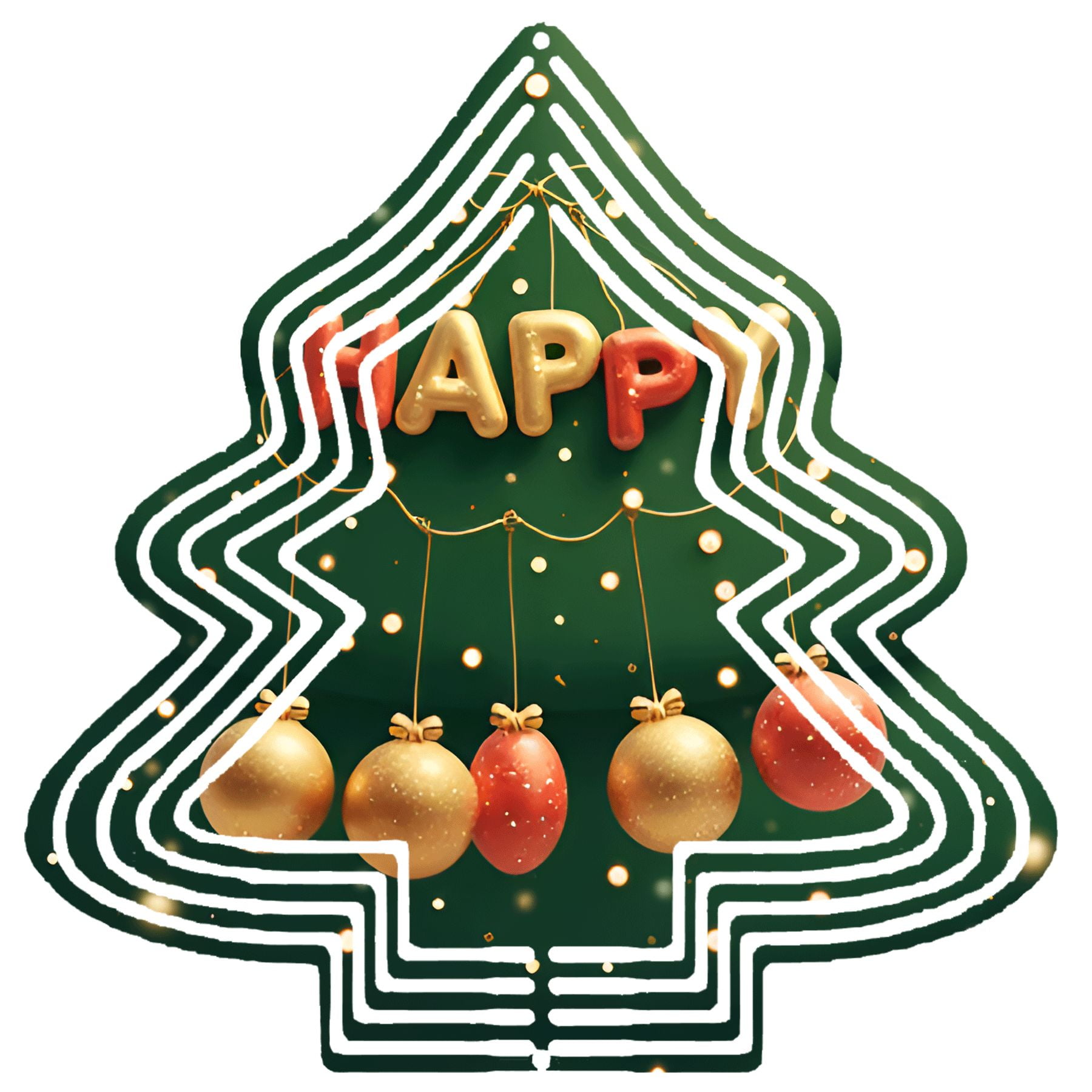 Metal Hanging Christmas Tree Wind Spinner - Festive Garden Decoration ...