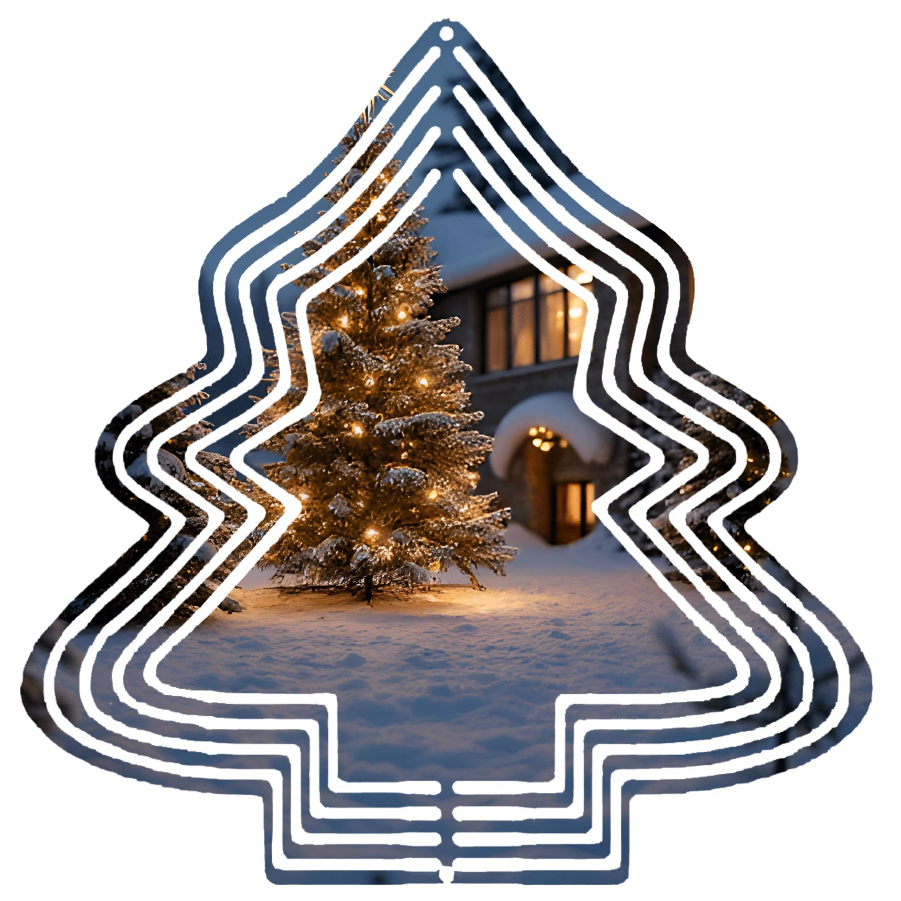 Metal Hanging Christmas Tree Wind Spinner - Festive Garden Decoration ...