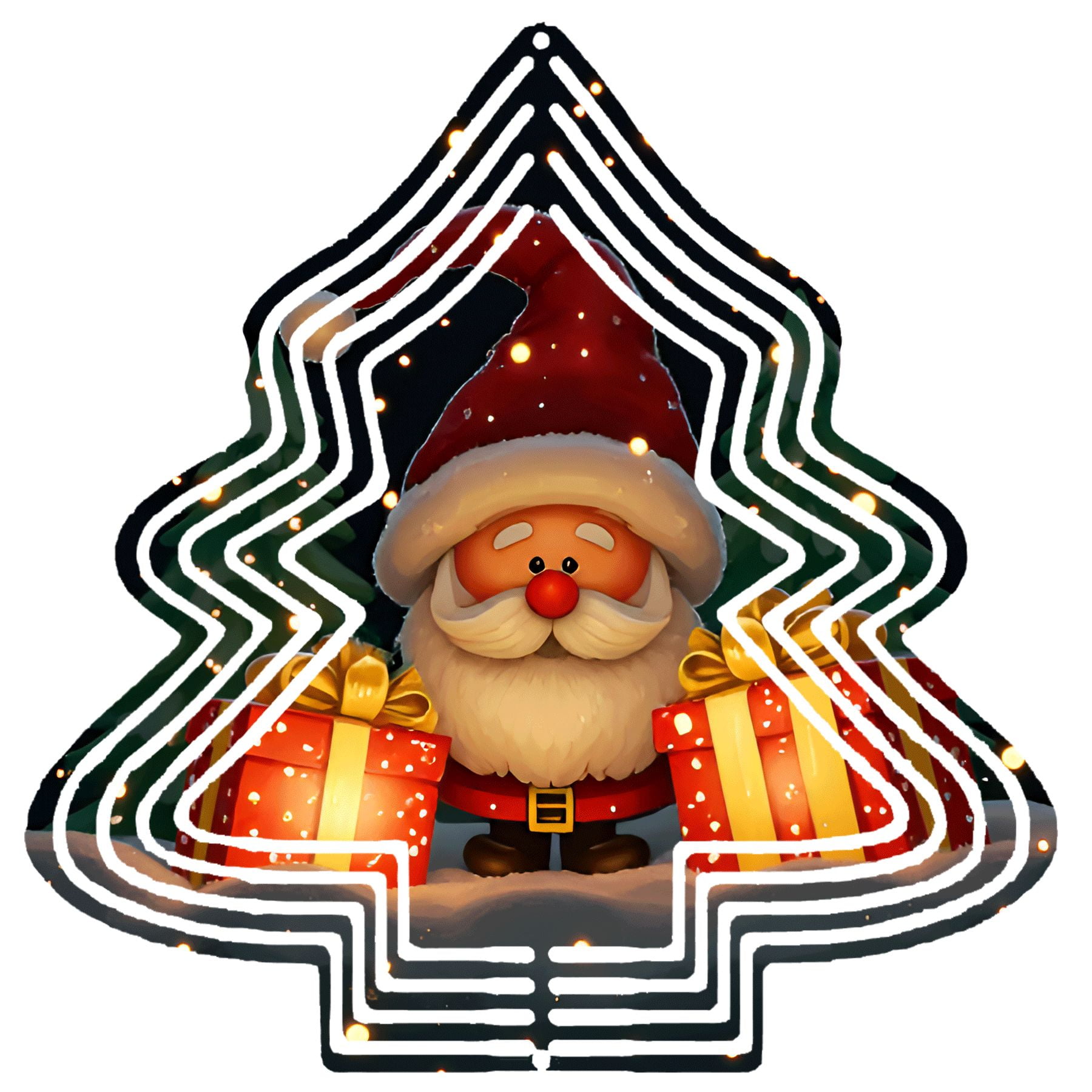Metal Hanging Christmas Tree Wind Spinner - Festive Garden Decoration ...
