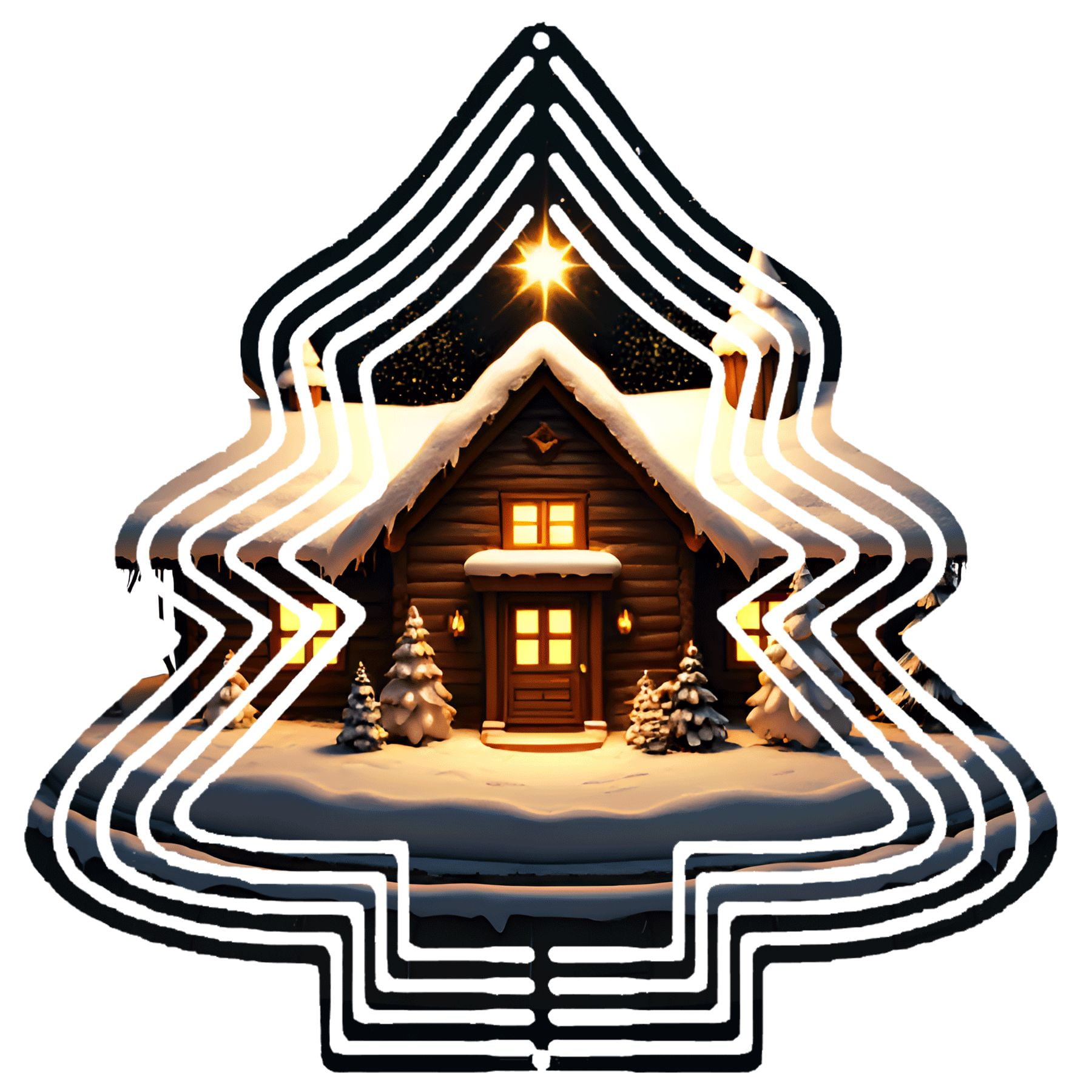 Metal Hanging Christmas Tree Wind Spinner - Festive Garden Decoration ...