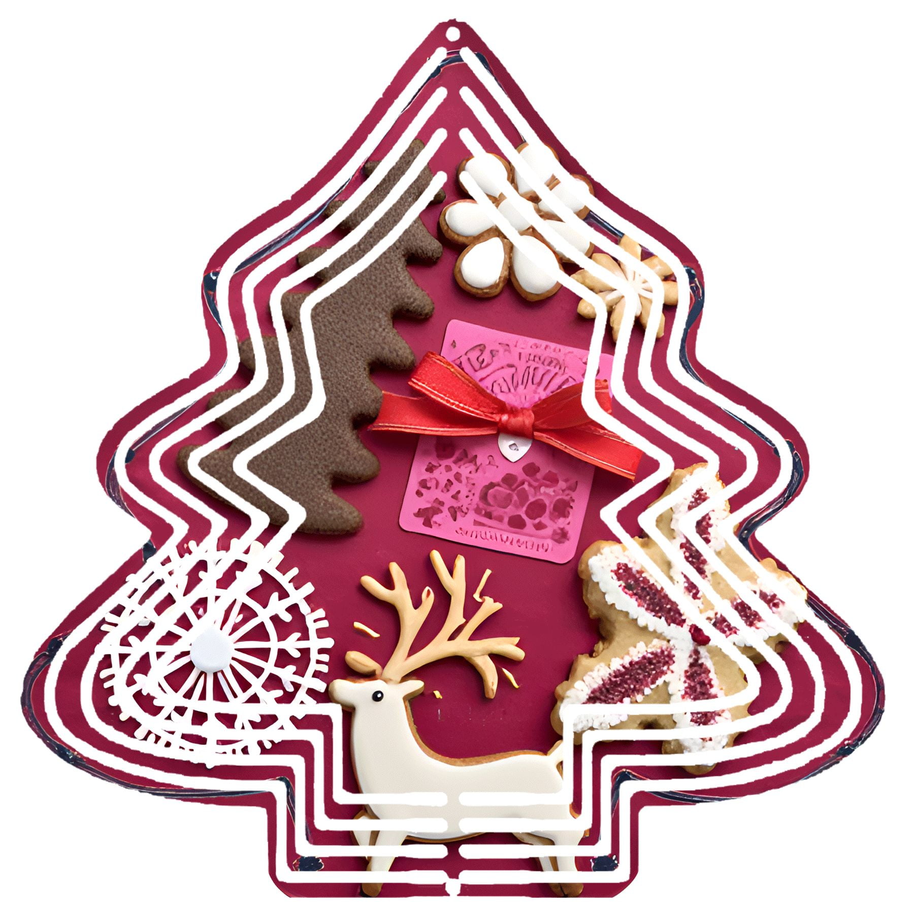 Metal Hanging Christmas Tree Wind Spinner - Festive Garden Decoration ...