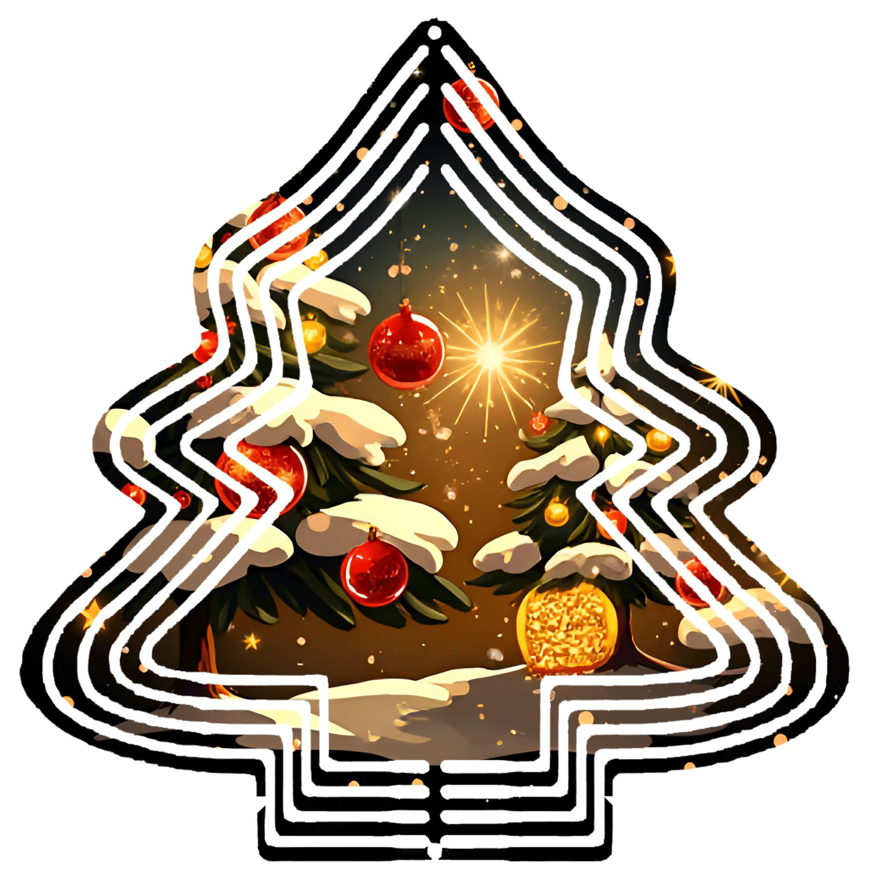 Metal Hanging Christmas Tree Wind Spinner - Festive Garden Decoration ...