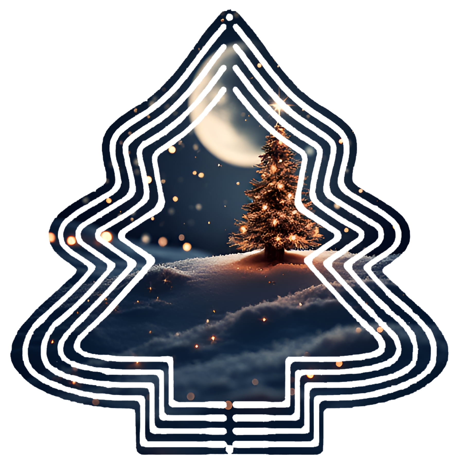 Metal Hanging Christmas Tree Wind Spinner - Festive Garden Decoration ...