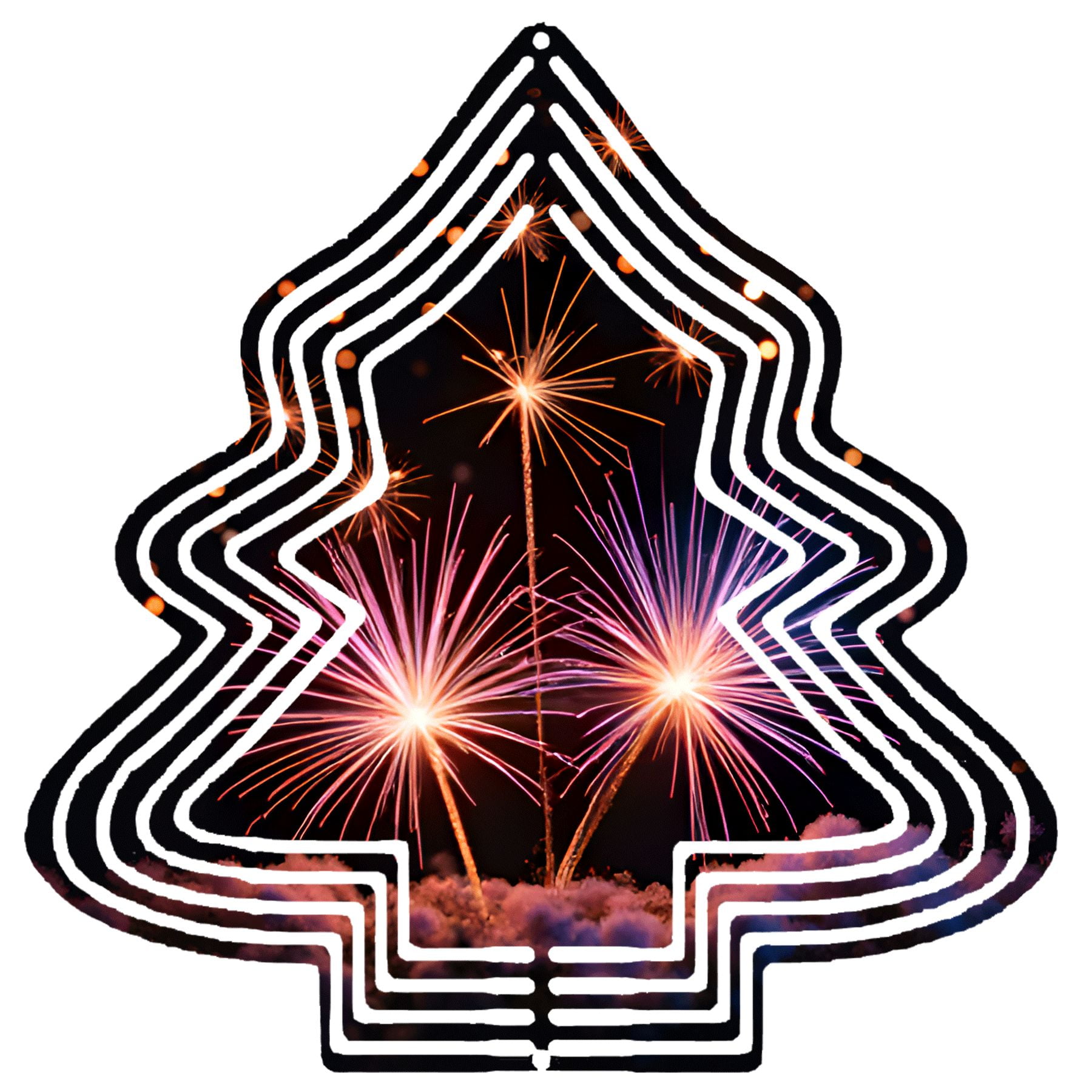 Metal Hanging Christmas Tree Wind Spinner - Festive Garden Decoration ...