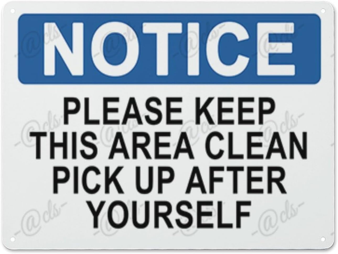 Metal Hanging Plate Horizontal PLEASE KEEP THIS AREA CLEAN PICK UP ...