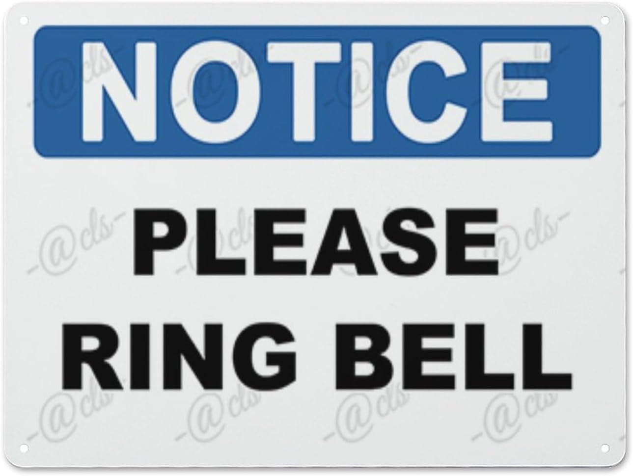 Metal Hanging Plate Horizontal PLEASE RING BELL, Rust Free With 4 Pre ...