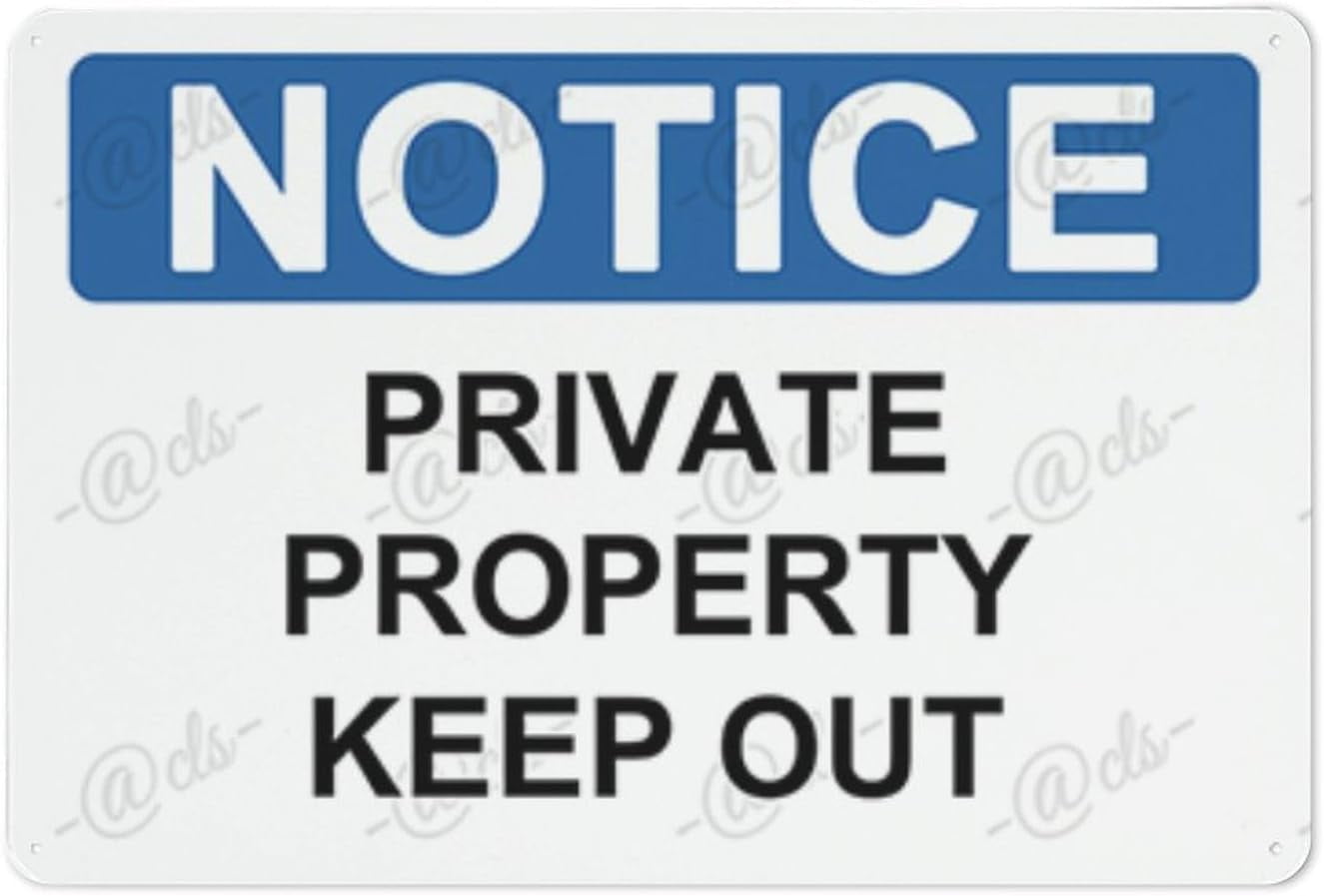 Metal Hanging Plate Horizontal PRIVATE PROPERTY KEEP OUT, Waterproof ...