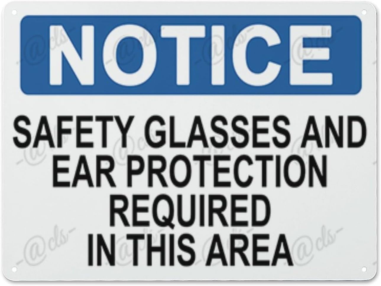 Metal Hanging Plate Horizontal SAFETY GLASSES AND EAR PROTECTION ...