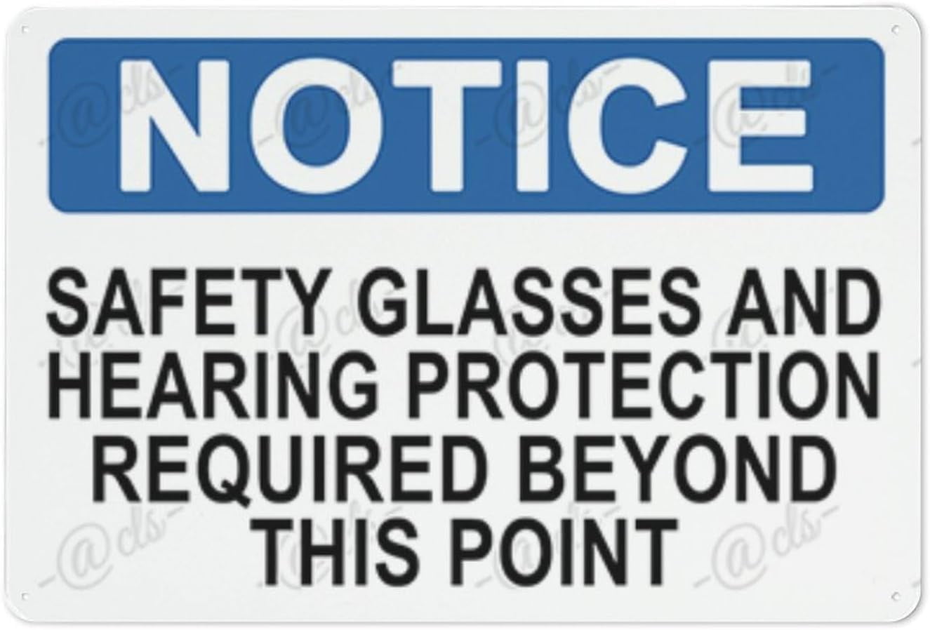 Metal Hanging Plate Horizontal SAFETY GLASSES AND HEARING PROTECTION ...
