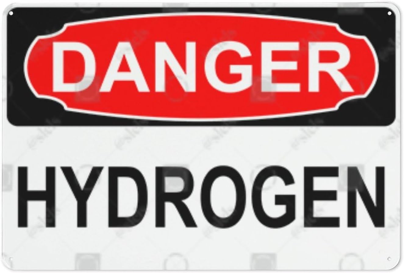Metal Hanging Plate Horizontal Sign HYDROGEN, Waterproof, Fade and ...