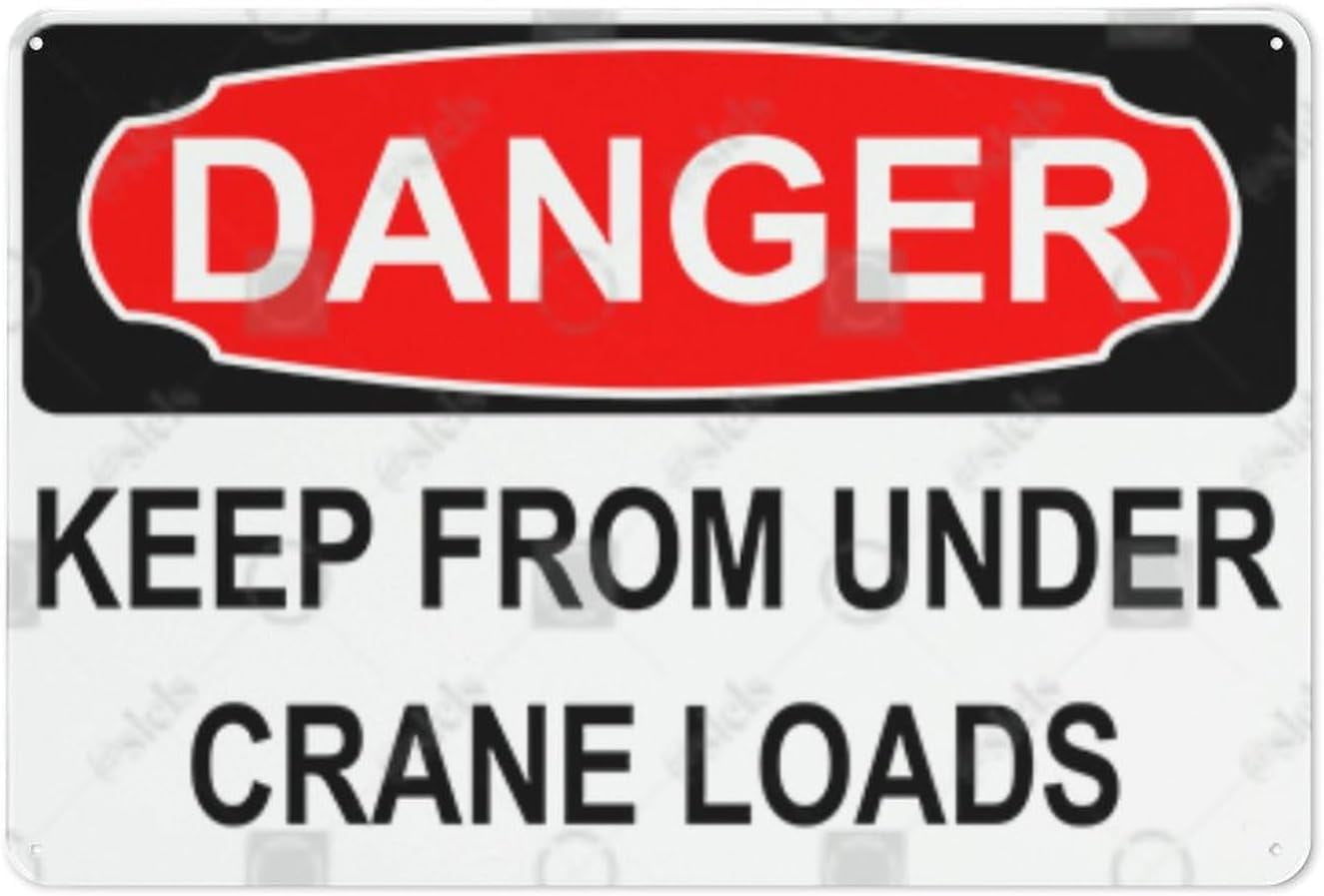 Metal Hanging Plate Horizontal Sign KEEP FROM UNDER CRANE LOADS, Rust ...