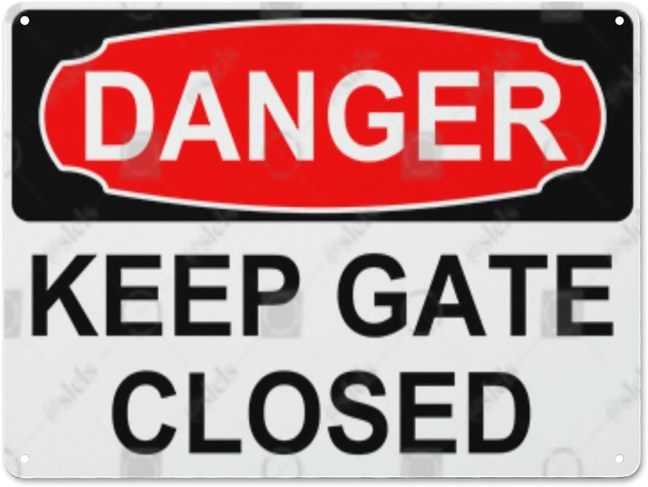 Metal Hanging Plate Horizontal Sign KEEP GATE CLOSED, Waterproof, Fade ...