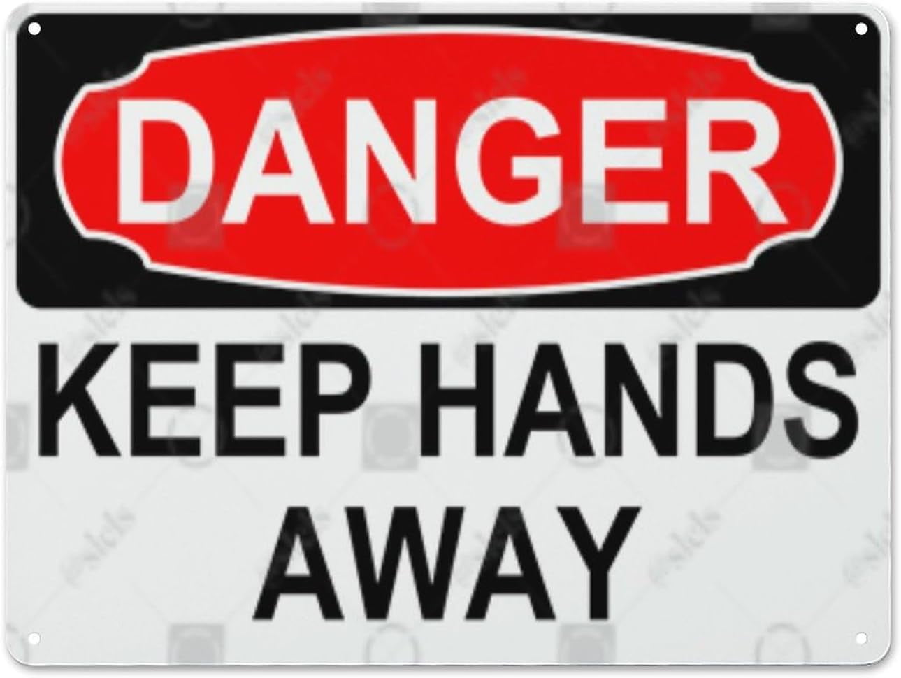 Metal Hanging Plate Horizontal Sign KEEP HANDS AWAY, Waterproof, Fade ...