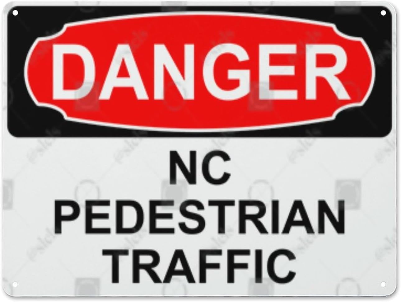 Metal Hanging Plate Horizontal Sign NO PEDESTRIAN TRAFFIC, Rust Free ...